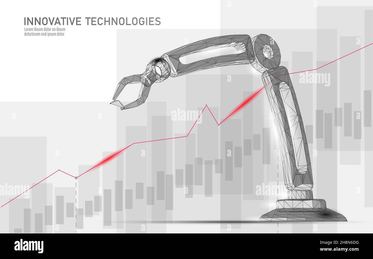 Robot arm low poly manipulator. Part construct assembly triangle shape ...