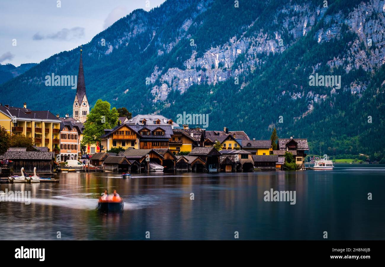 Amazing scenery of austrian town Hallstatt Stock Photo - Alamy