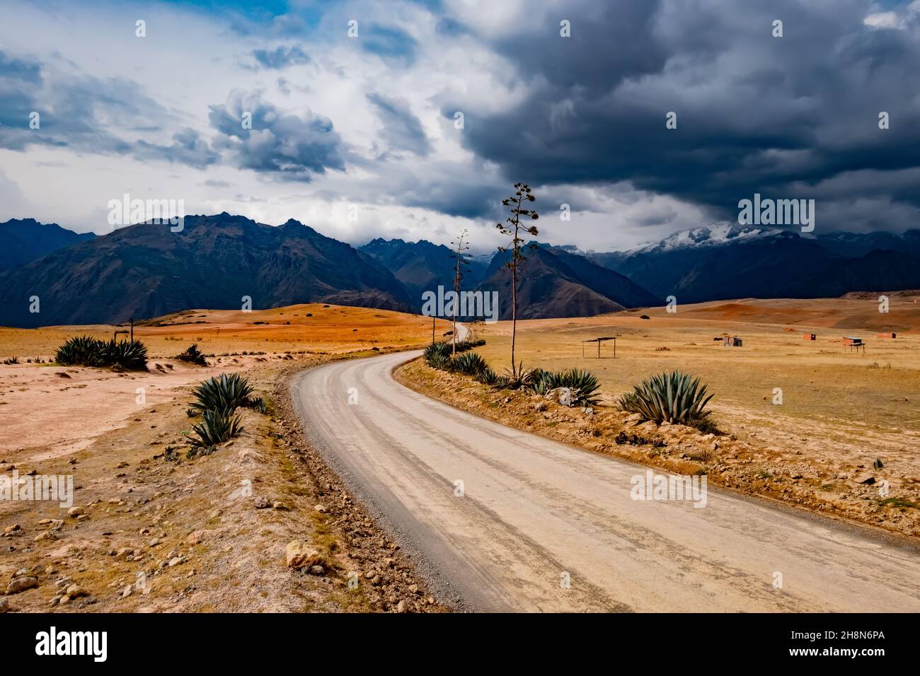 Road among Peru landscape Stock Photo - Alamy
