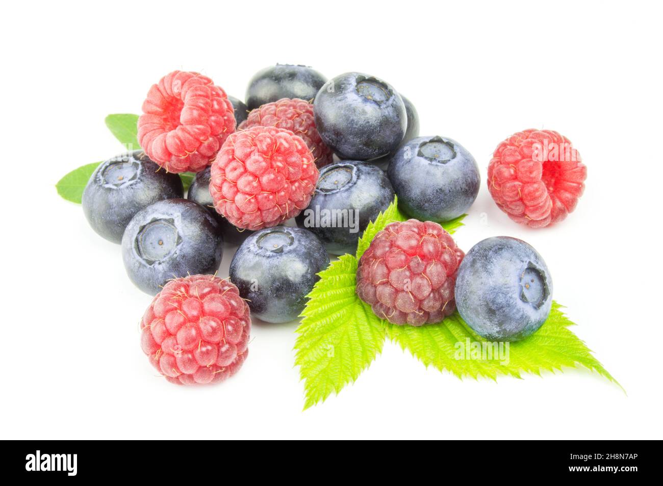 Fresh colorful raspberry and blueberry on white Stock Photo - Alamy