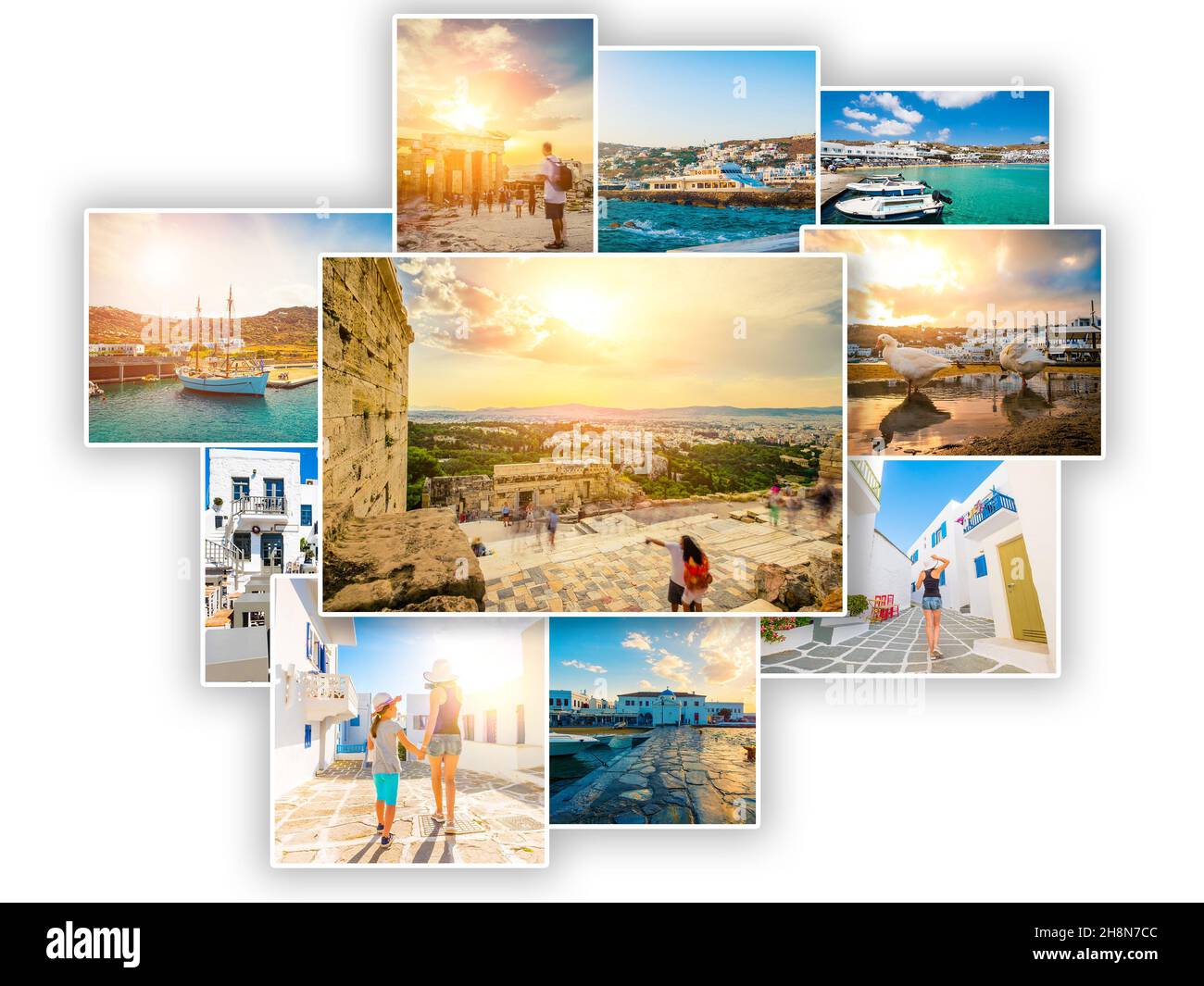 Collage of sights of Greece Stock Photo - Alamy