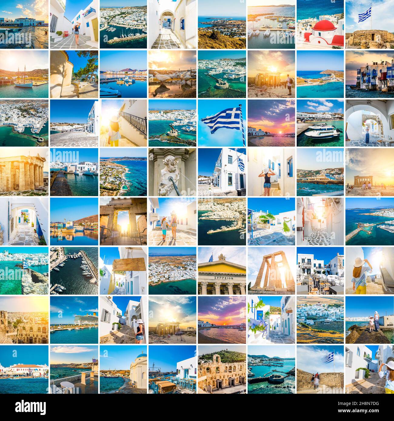 Collage of sights of Greece Stock Photo - Alamy