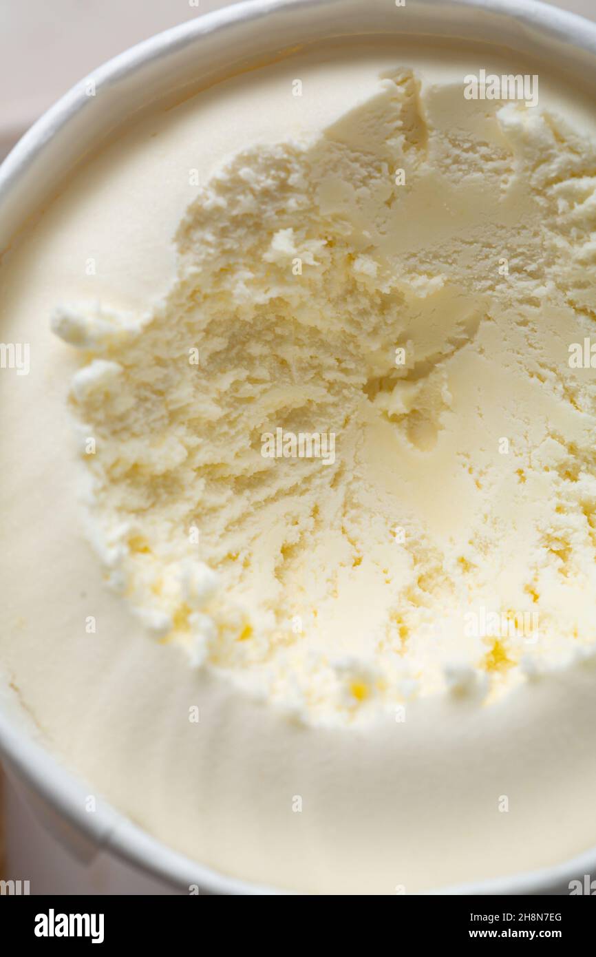 White ice cream in basket texture food frozen Stock Photo - Alamy