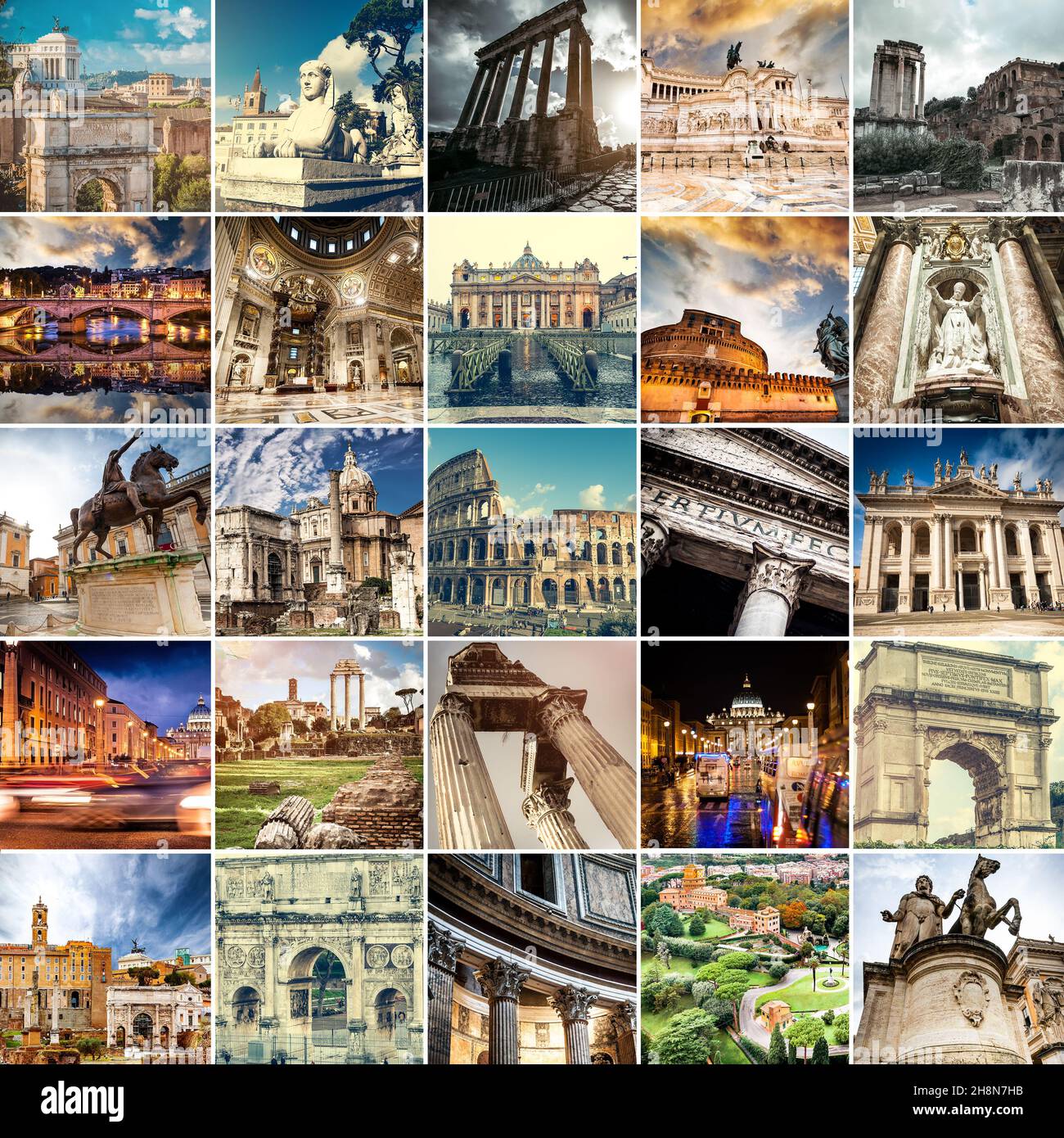 Collage of sights of Rome Stock Photo - Alamy