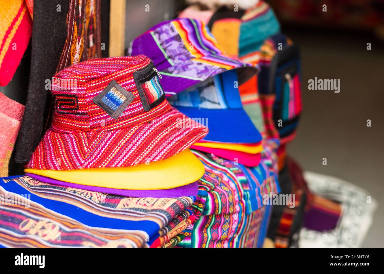 Colorful hats with patterns Stock Photo - Alamy