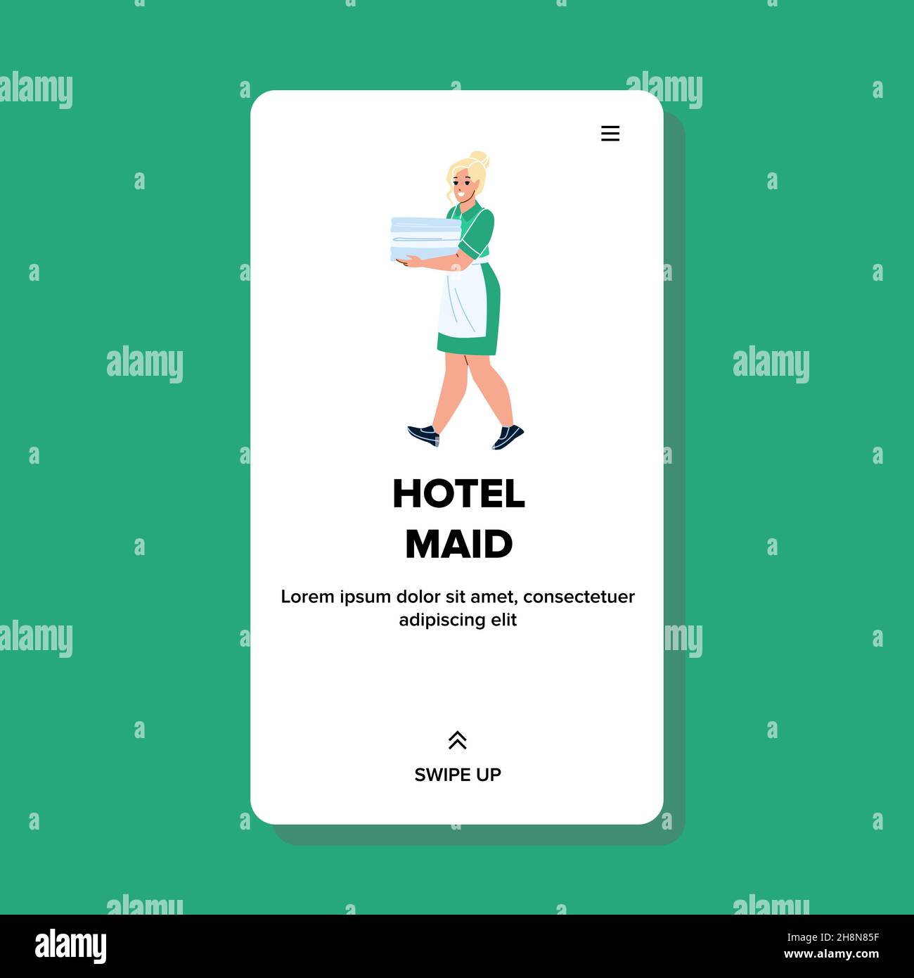 Hotel Maid Service Woman Profession And Job Vector Stock Vector Image ...