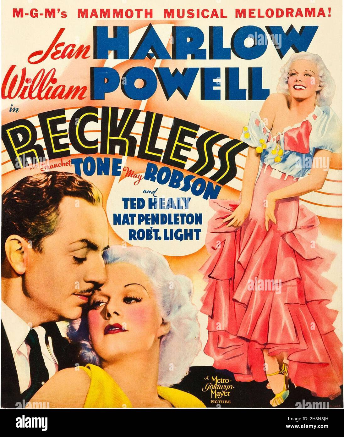 JEAN HARLOW in RECKLESS (1935), directed by VICTOR FLEMING. Credit: M.G.M. / Album Stock Photo ...