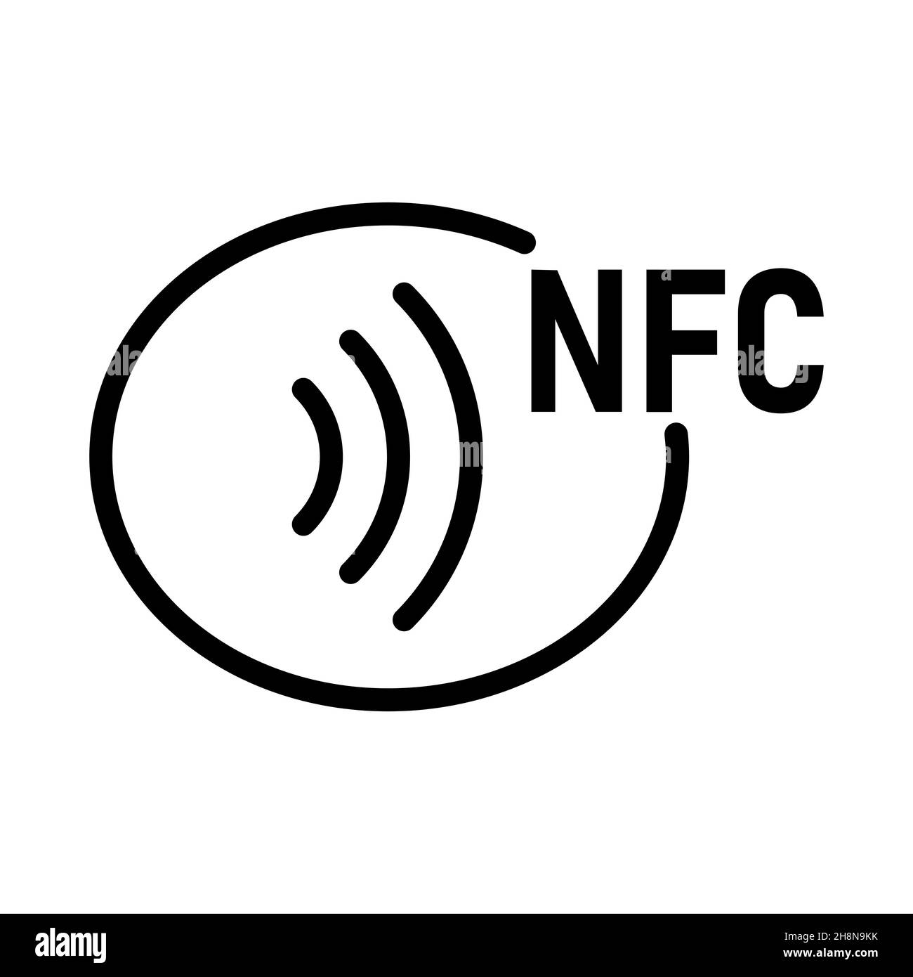 NFC icon. Contactless wireless pay sign logo. Vector illustration ...