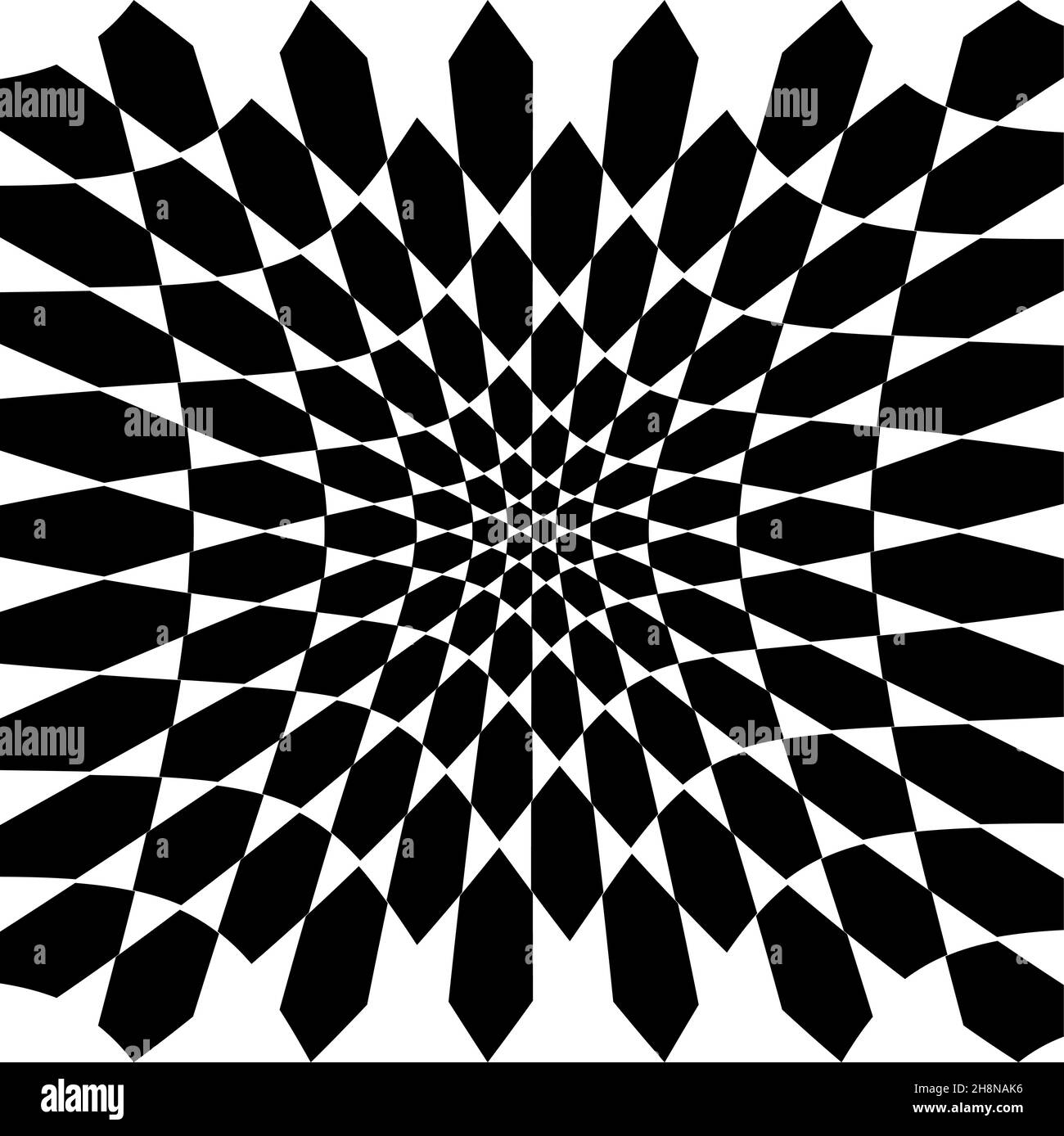 abstract black and white geometric optical illusion background cubes ...