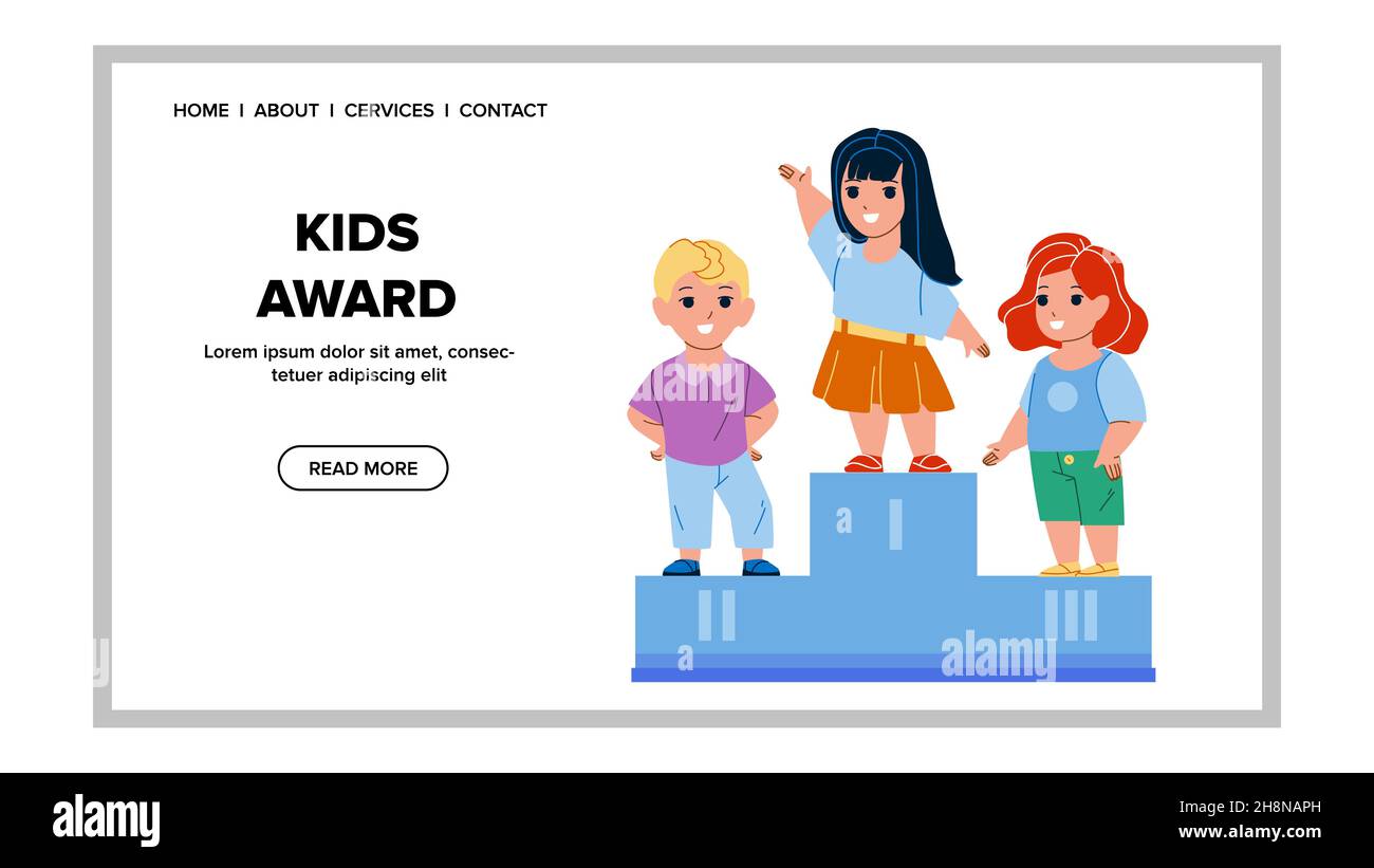 Kids Award Getting On Sport Competition Vector Stock Vector Image & Art ...