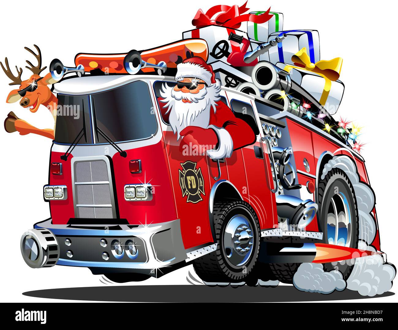 Christmas firefighter Stock Vector Images - Alamy