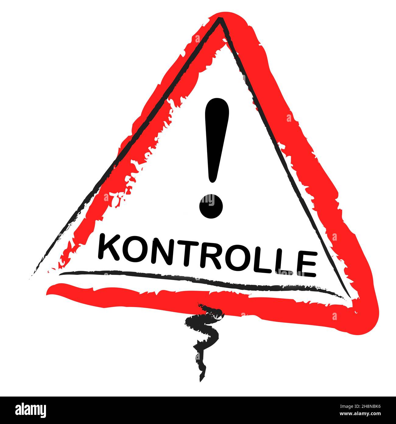 German warning traffic sign and Control isolated against white ...