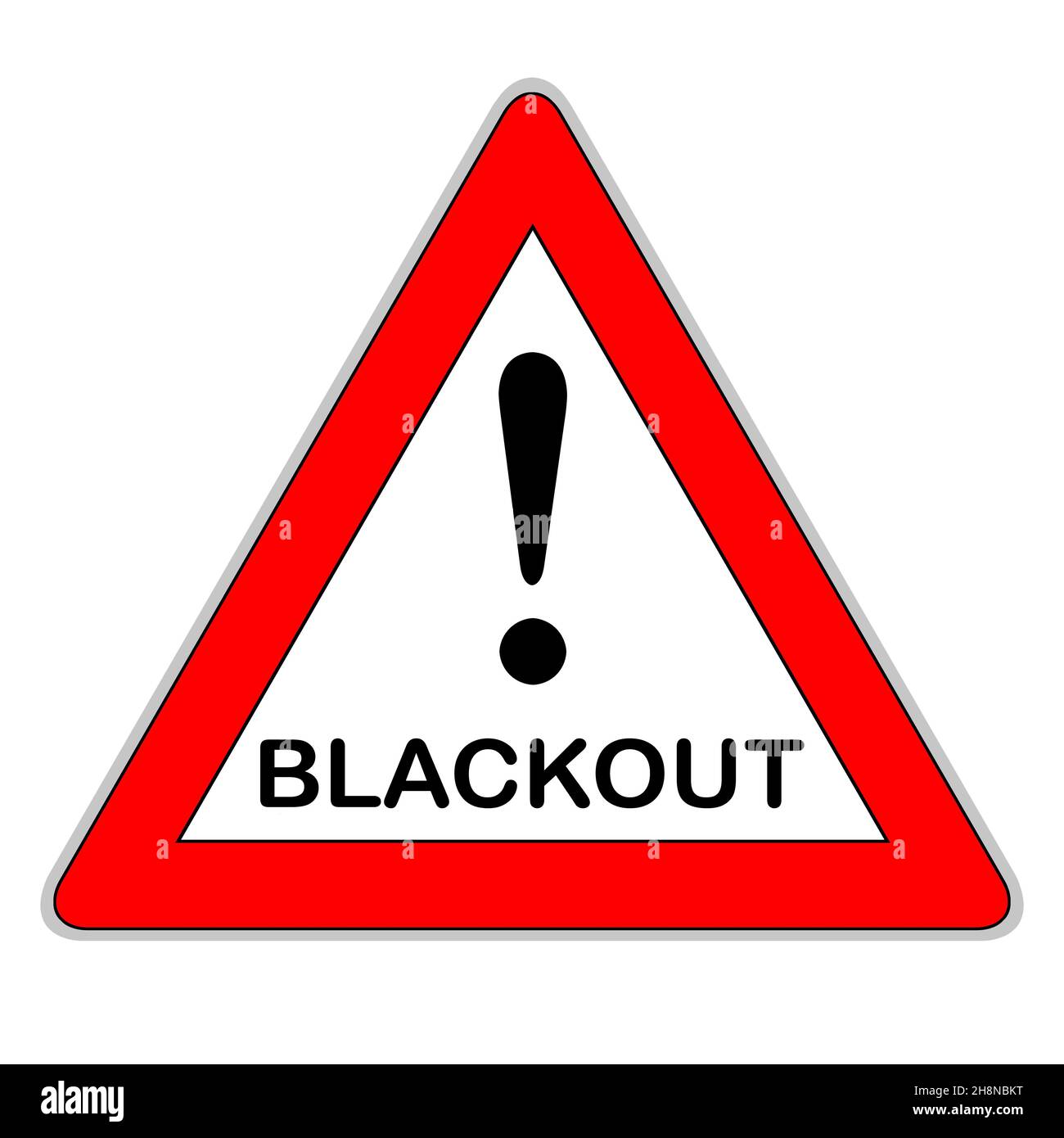 Traffic sign and Blackout isolated against white background Stock Photo ...