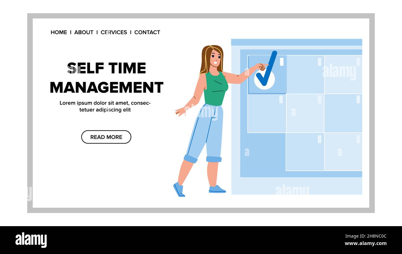 Woman Self Time Management Organization Vector Stock Vector Image & Art ...