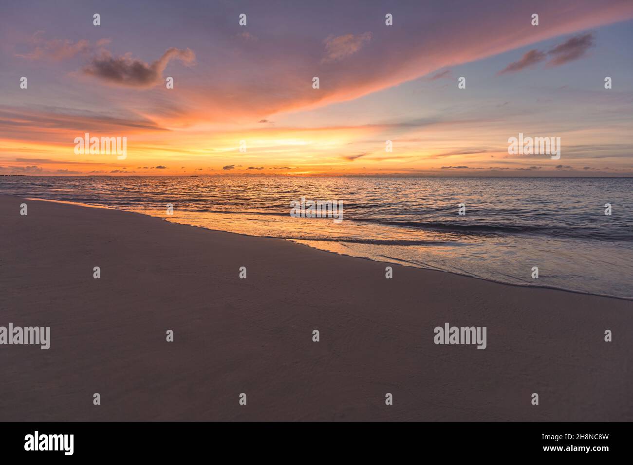 Sea ocean bay beach sunset sunrise landscape outdoor. Water wave with ...