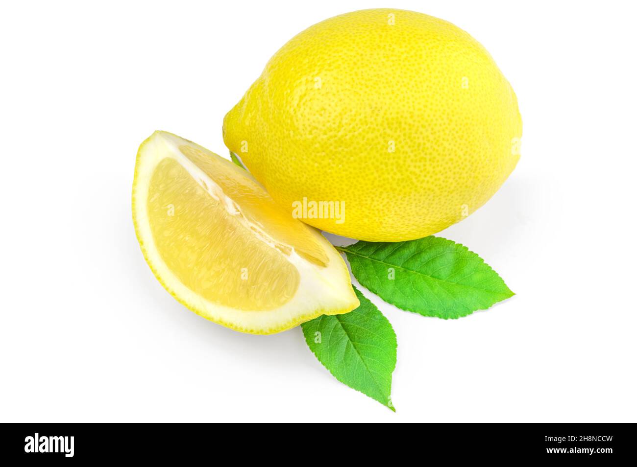 Fresh lemon on white background Stock Photo - Alamy