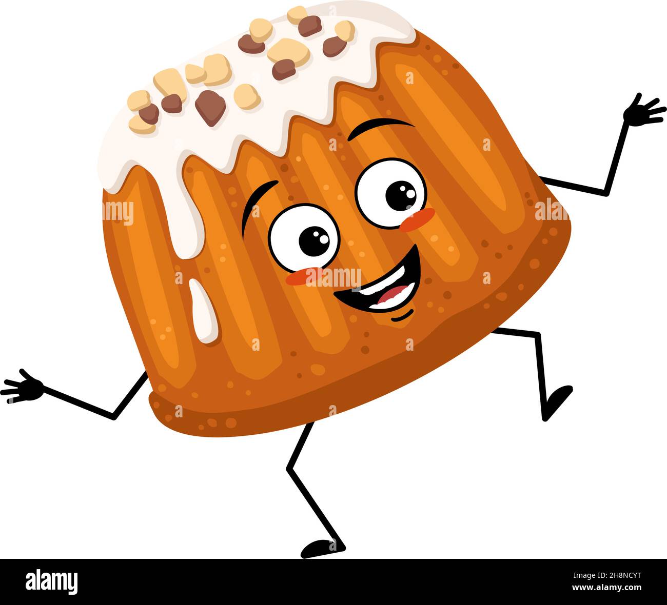 Cute glazed muffin with nut sprinkles character with crying and tears ...