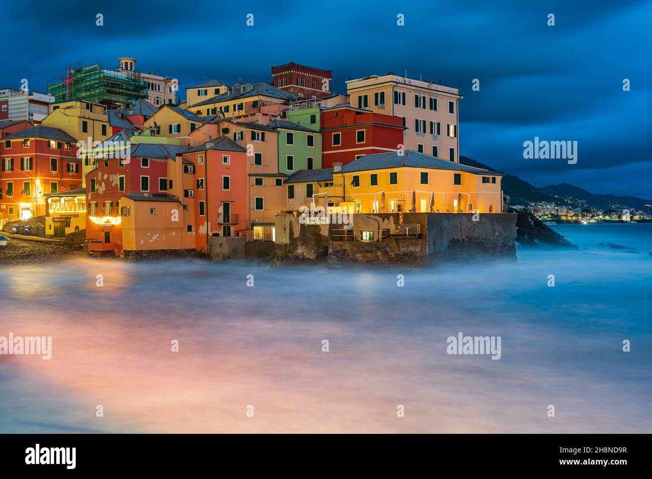 The fishing village of Boccadasse in the center of Genoa, Italy ...