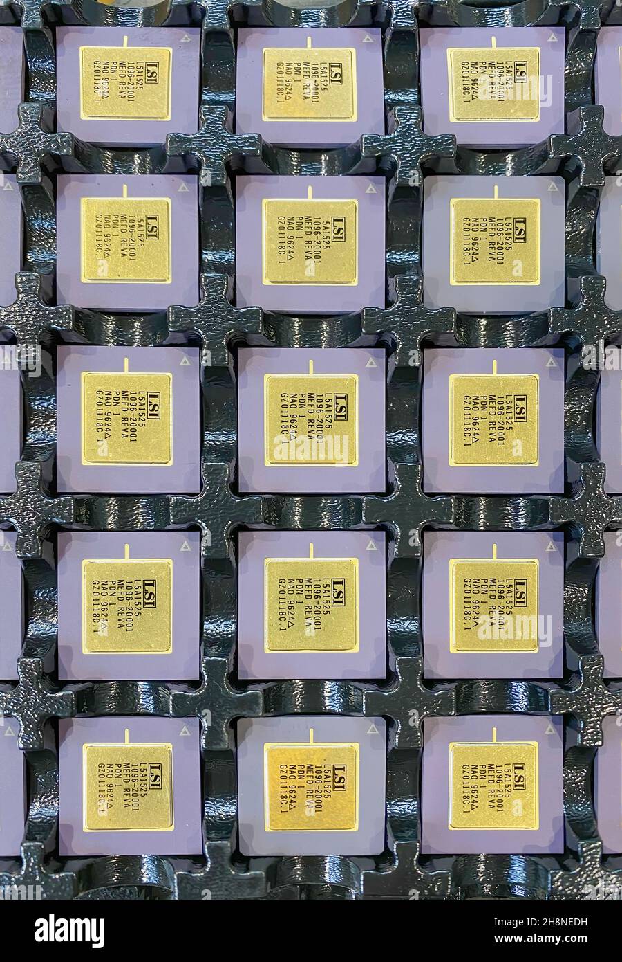 New computer processor chips in a pattern Stock Photo - Alamy