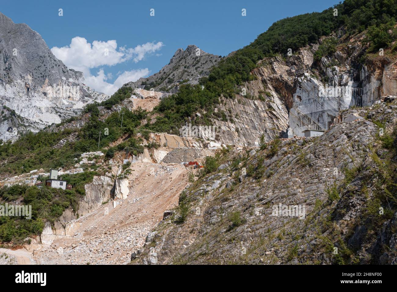 View of the Carrara Marble Quarries with Excavation Equipment ready for ...