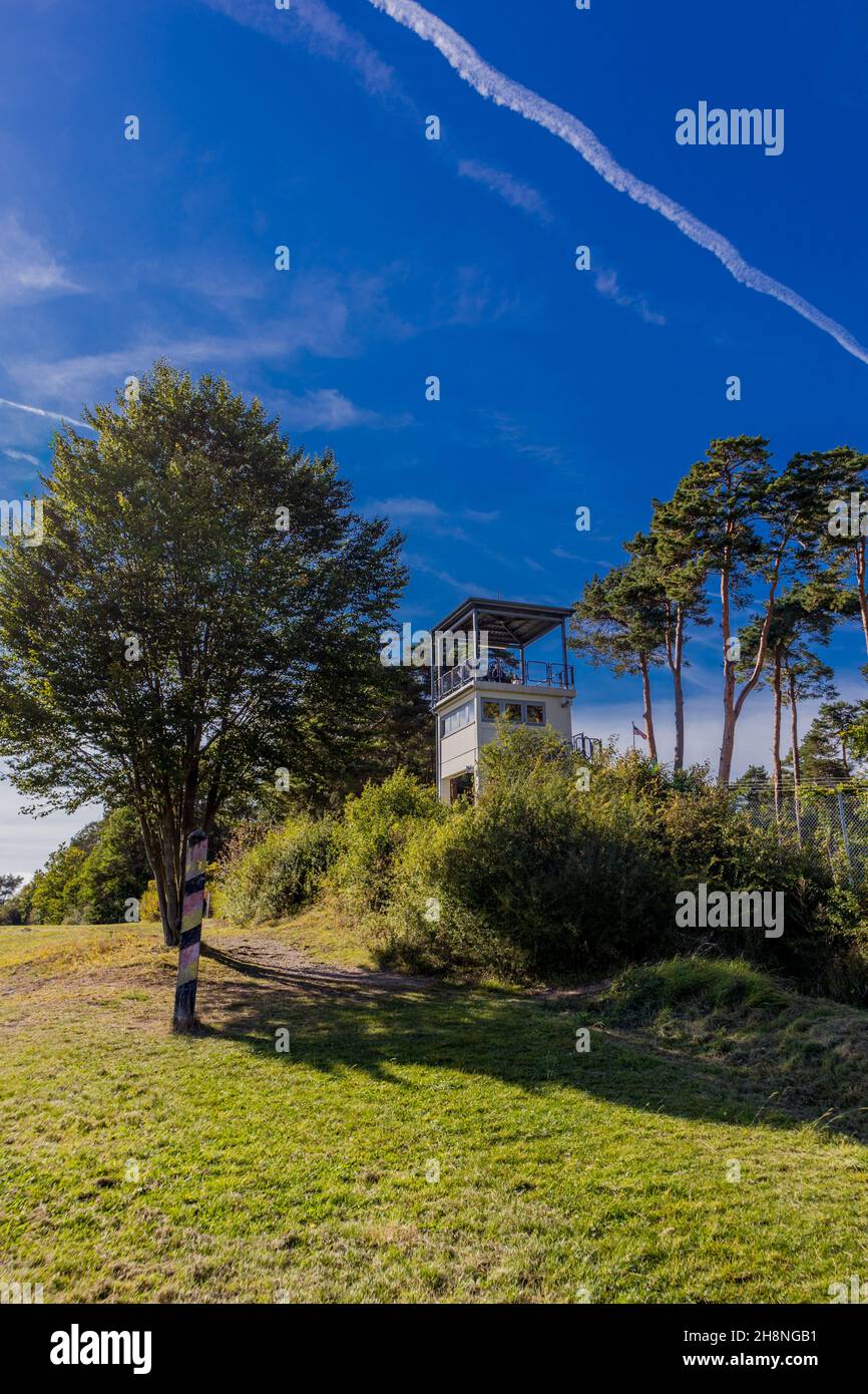 Vertical shot of the Kolonnenweg near the Point Alpha memorial in ...