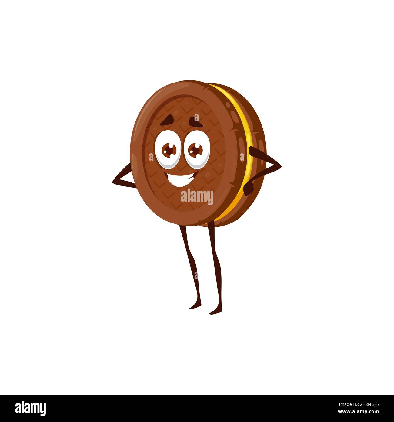 Chocolate cookie cartoon character. Vector biscuit bakery fairy tale ...