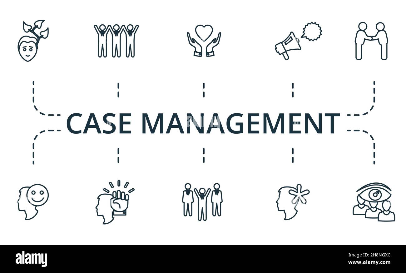 Case Management icon set. Collection of simple elements such as the ...