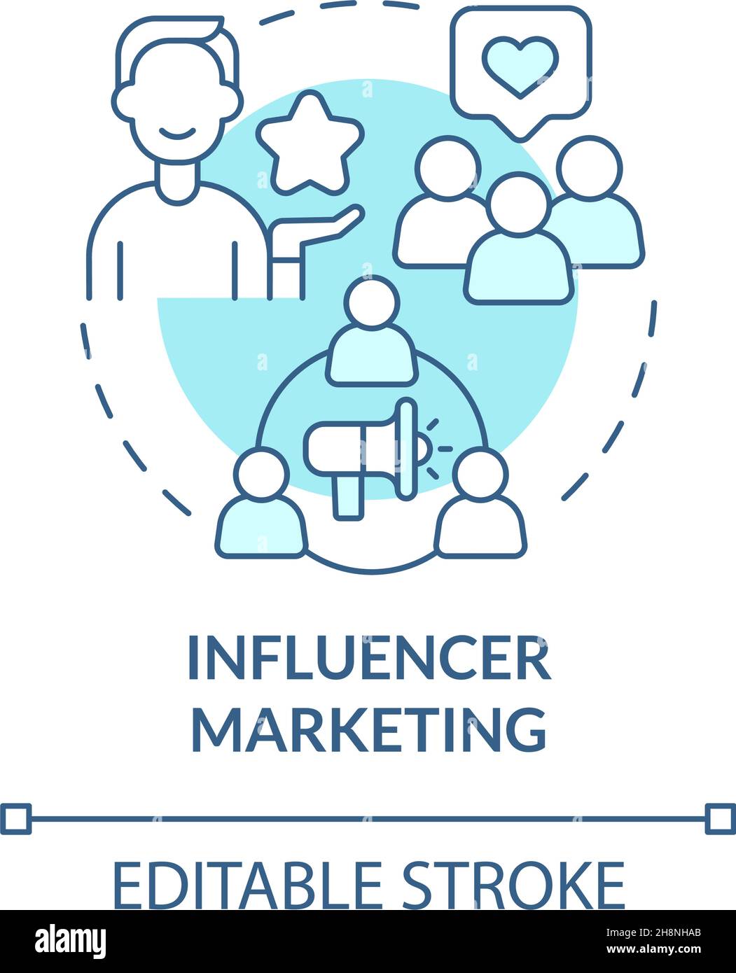Influencer marketing for startup concept icon Stock Vector Image & Art ...