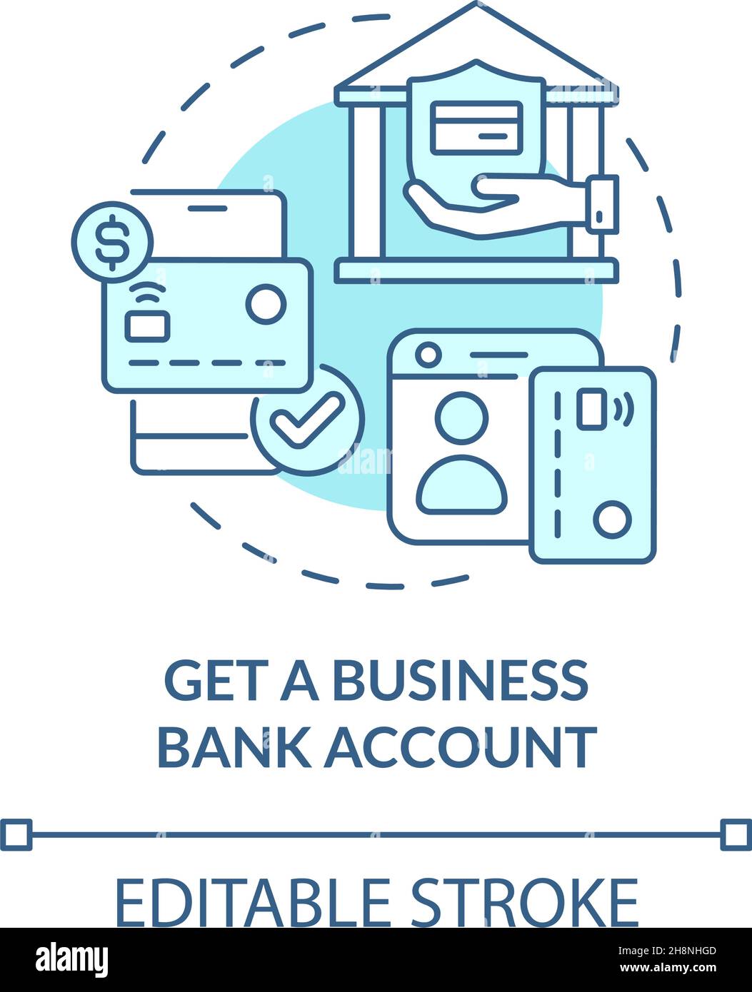 Get business bank for startup account concept icon Stock Vector Image ...
