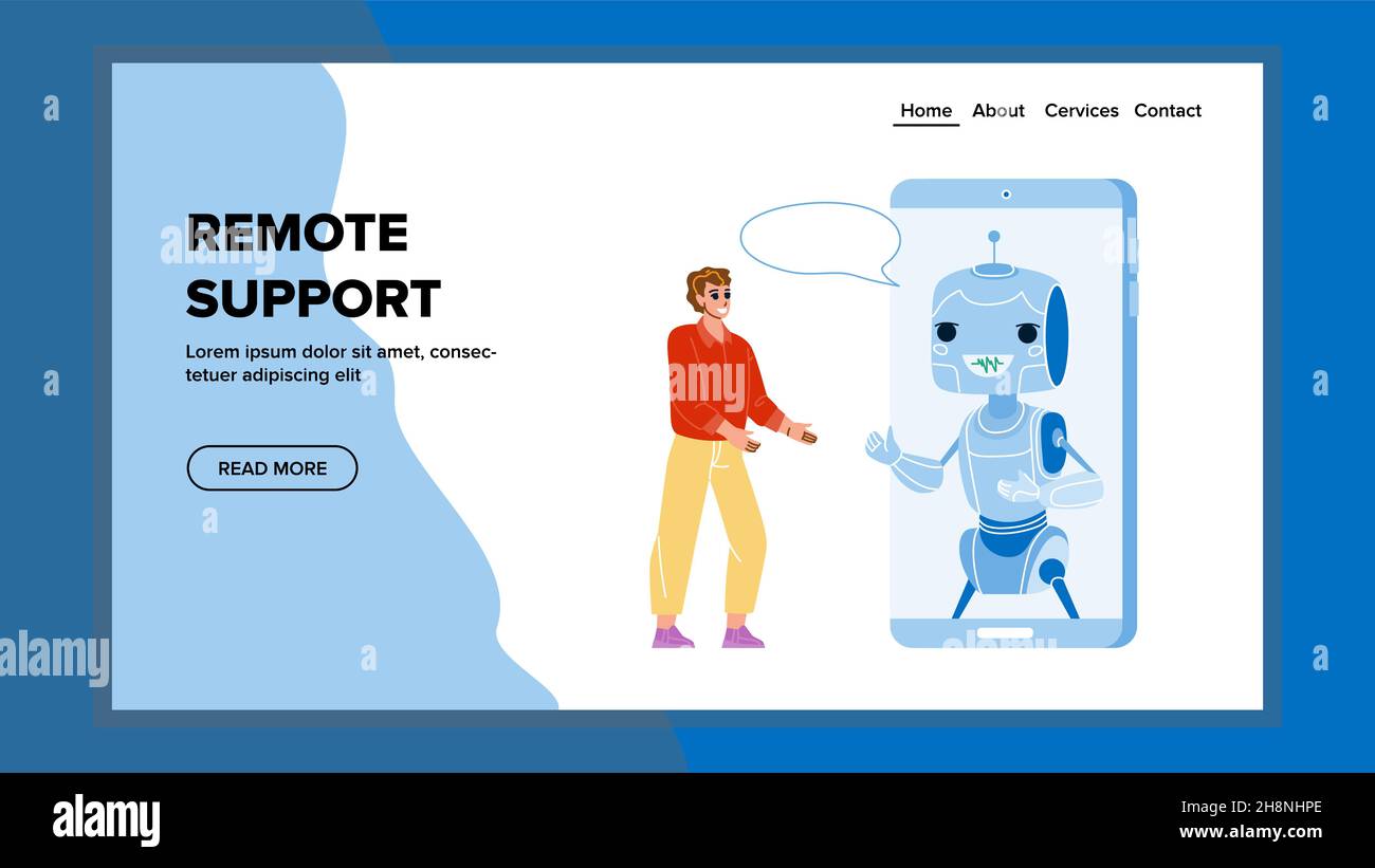 Remote Support For Solve Customer Problem Vector Stock Vector Image ...