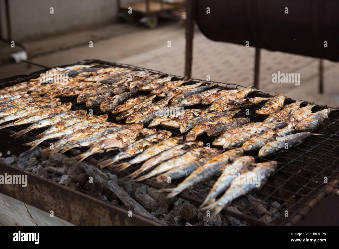 roasted small sardines fish Stock Photo - Alamy