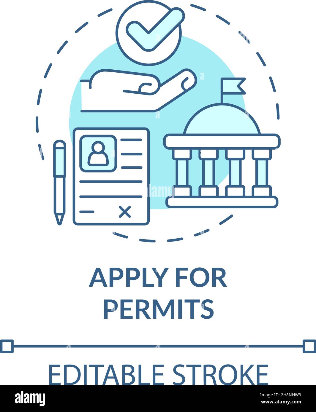 Apply for permits document concept icon Stock Vector Image & Art - Alamy