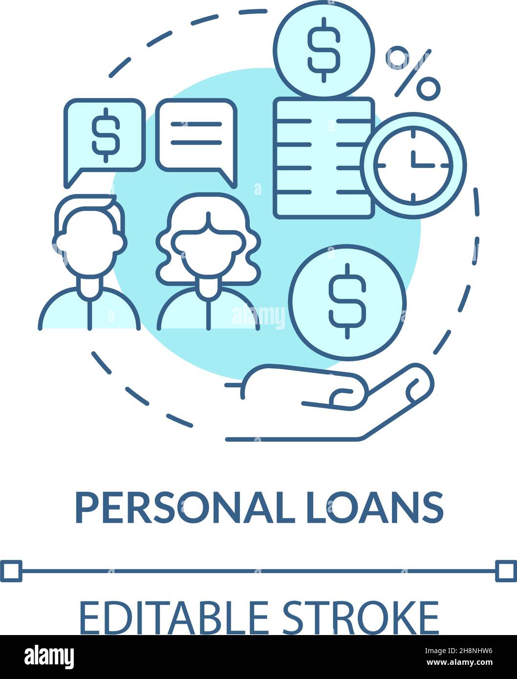 Loan personal icon outline Stock Vector Images - Alamy