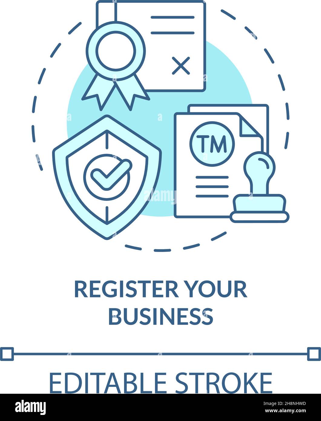 Register your business officially concept icon Stock Vector Image & Art ...