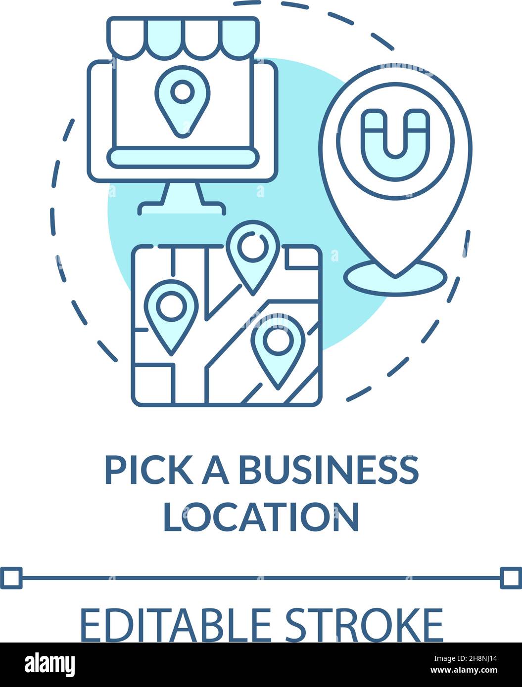 Pick business location in app concept icon Stock Vector Image & Art - Alamy