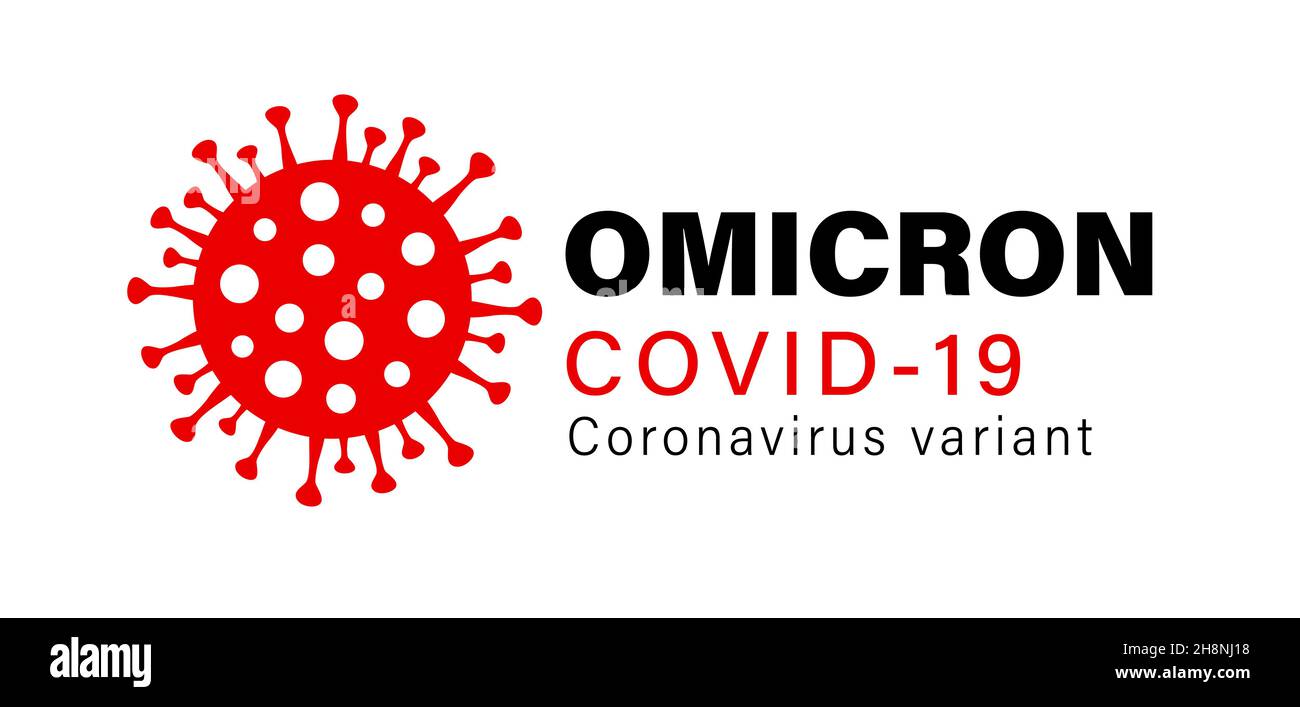Omicron Covid-19 Coronavirus variant typography logo. New strain of ...