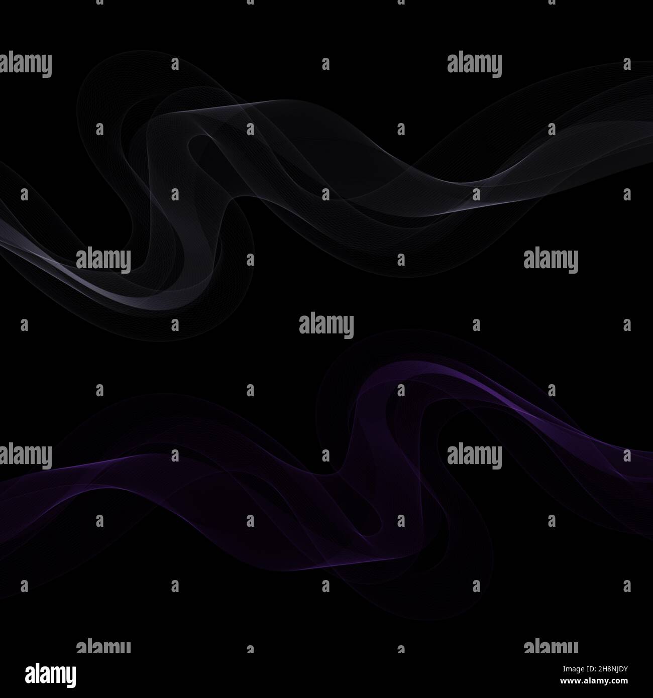 Set of waves on a black background. Design element Stock Photo - Alamy