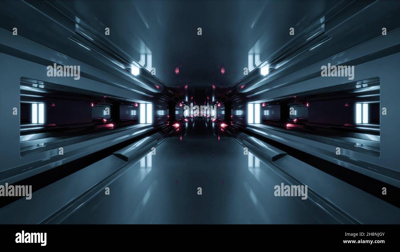 3d illustration of 4K UHD dark endless corridor Stock Photo - Alamy