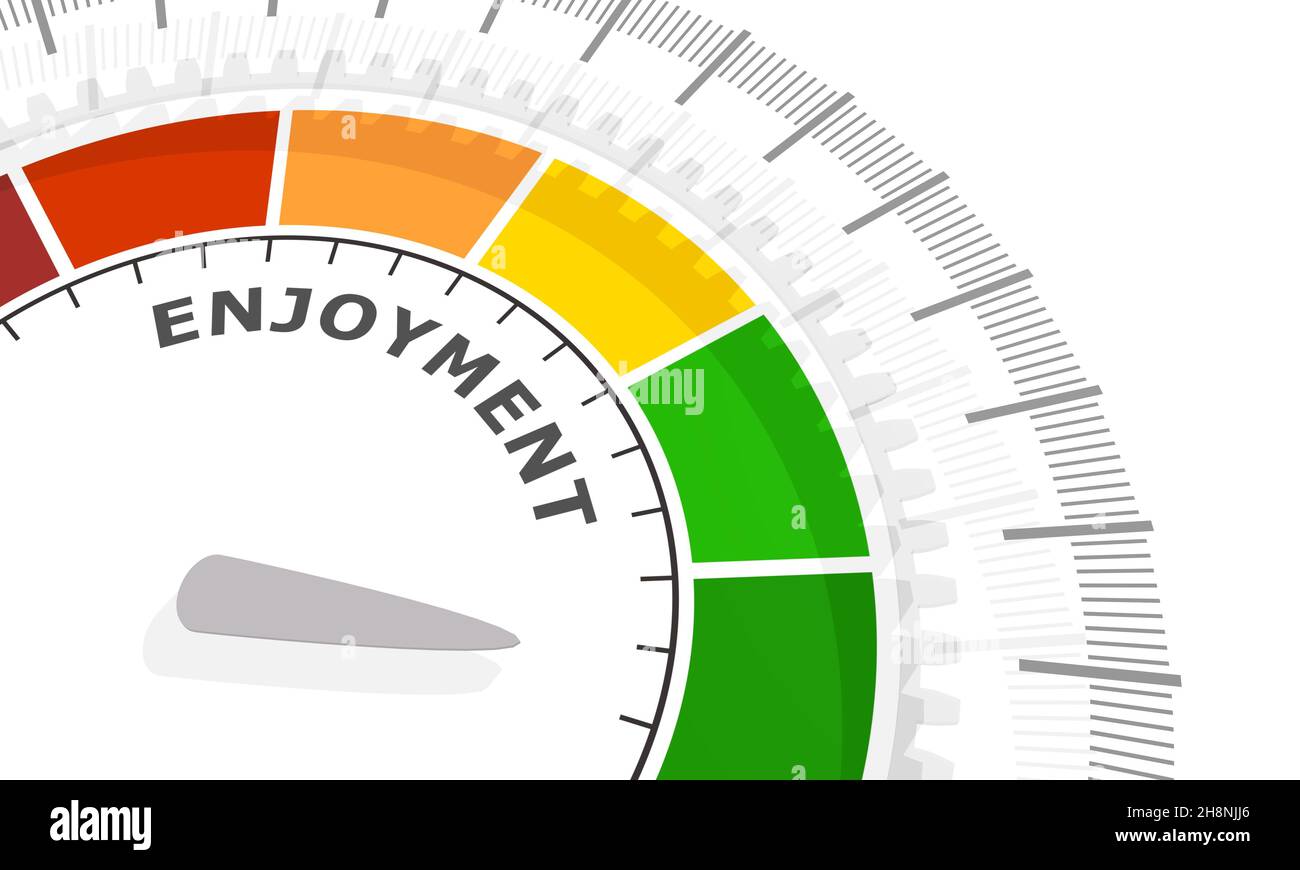 Color scale with arrow from red to green. The measuring device icon ...