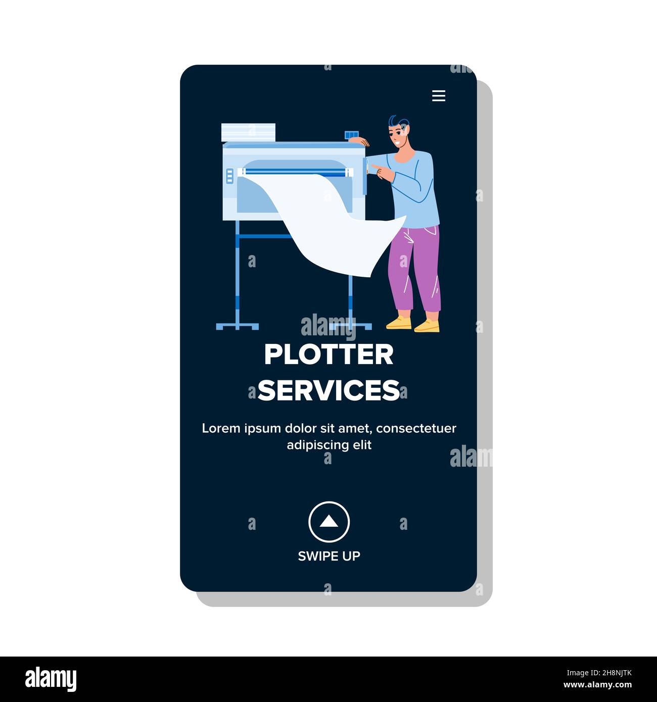 Plotter Services For Printing Large Format Vector Stock Vector Image ...