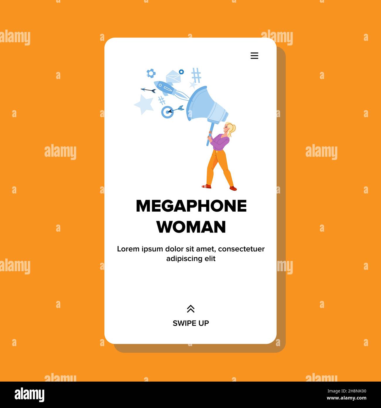 Woman screaming in megaphone Stock Vector Images - Alamy