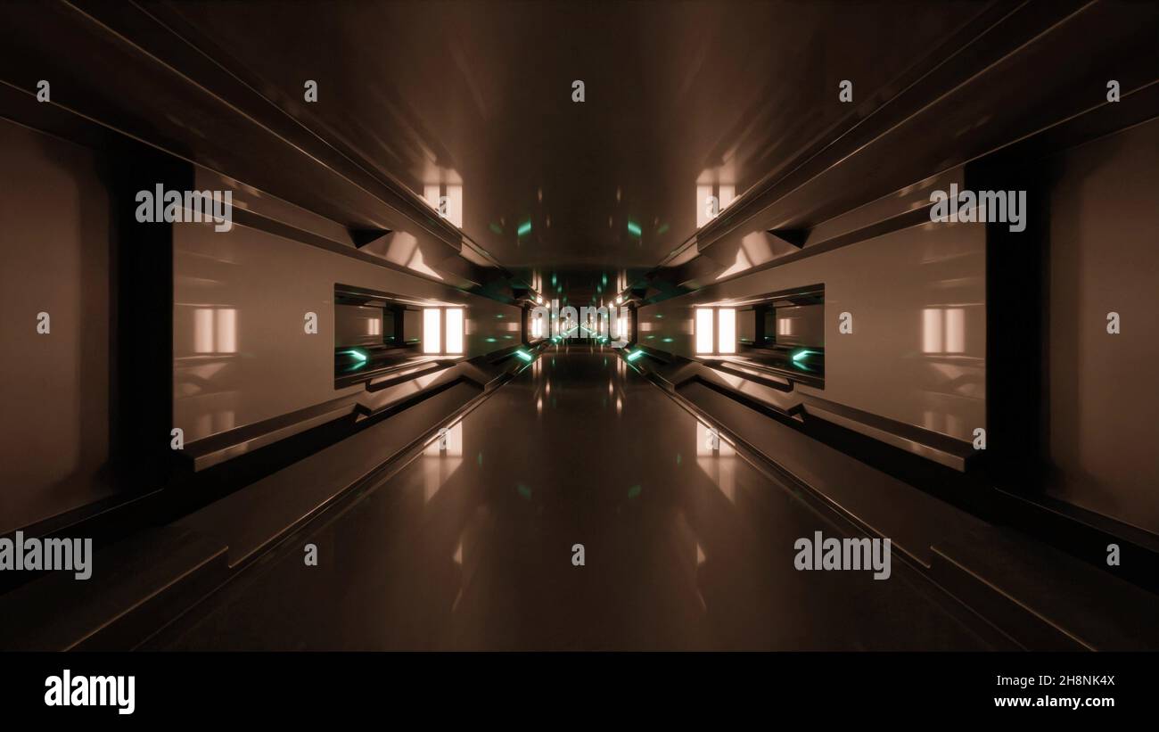 3d illustration of 4K UHD illuminated neon corridor Stock Photo - Alamy