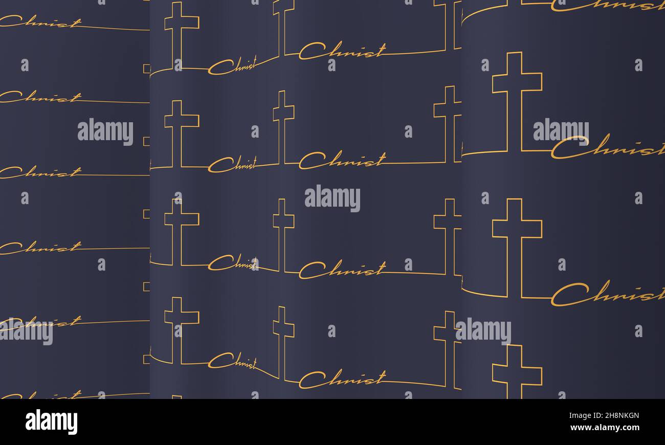 Christianity concept illustration. Cross and Christ word. 3D rendering ...