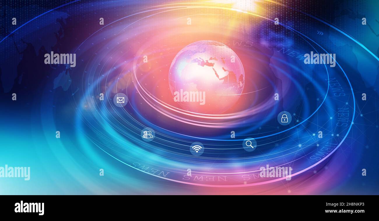Beautiful 3d illustration showing earth surrounded with connection ...