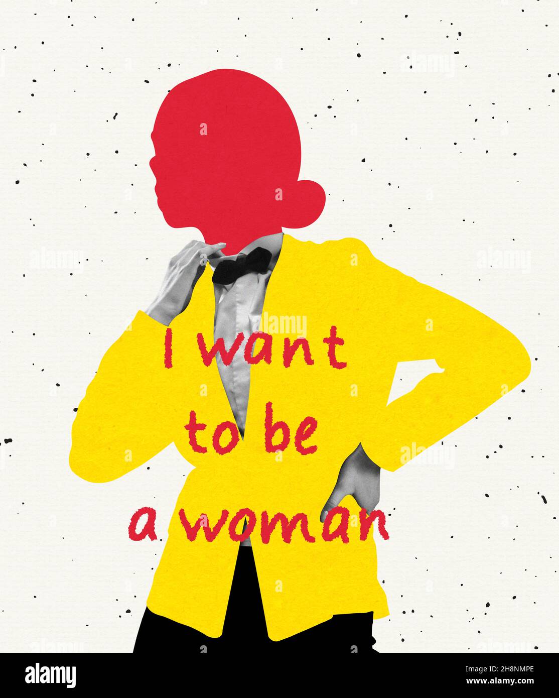 Bright portrait of faceless woman's silhouette with phrase expressing a ...