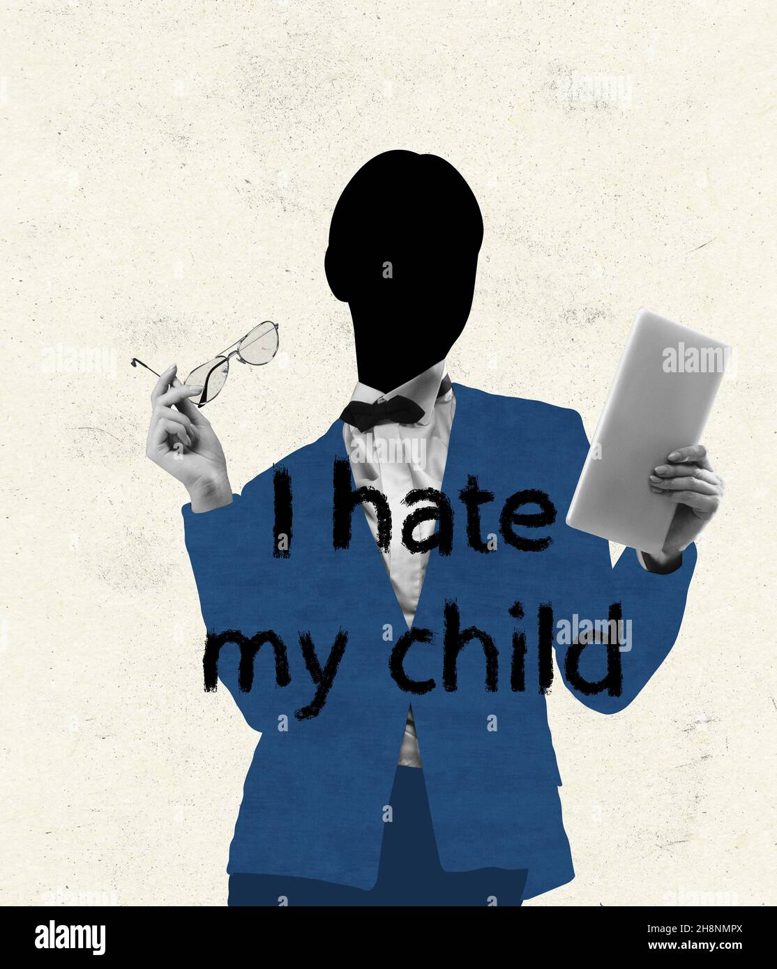 Contemporary Artwork Conceptual Portrait Of Faceless Woman With Words