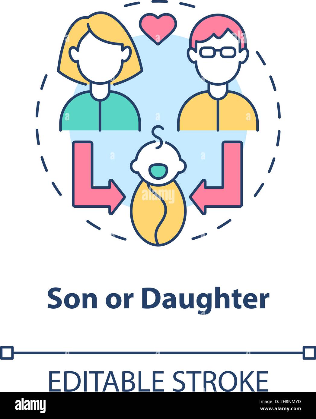 Son or daughter social role concept icon Stock Vector Image & Art - Alamy