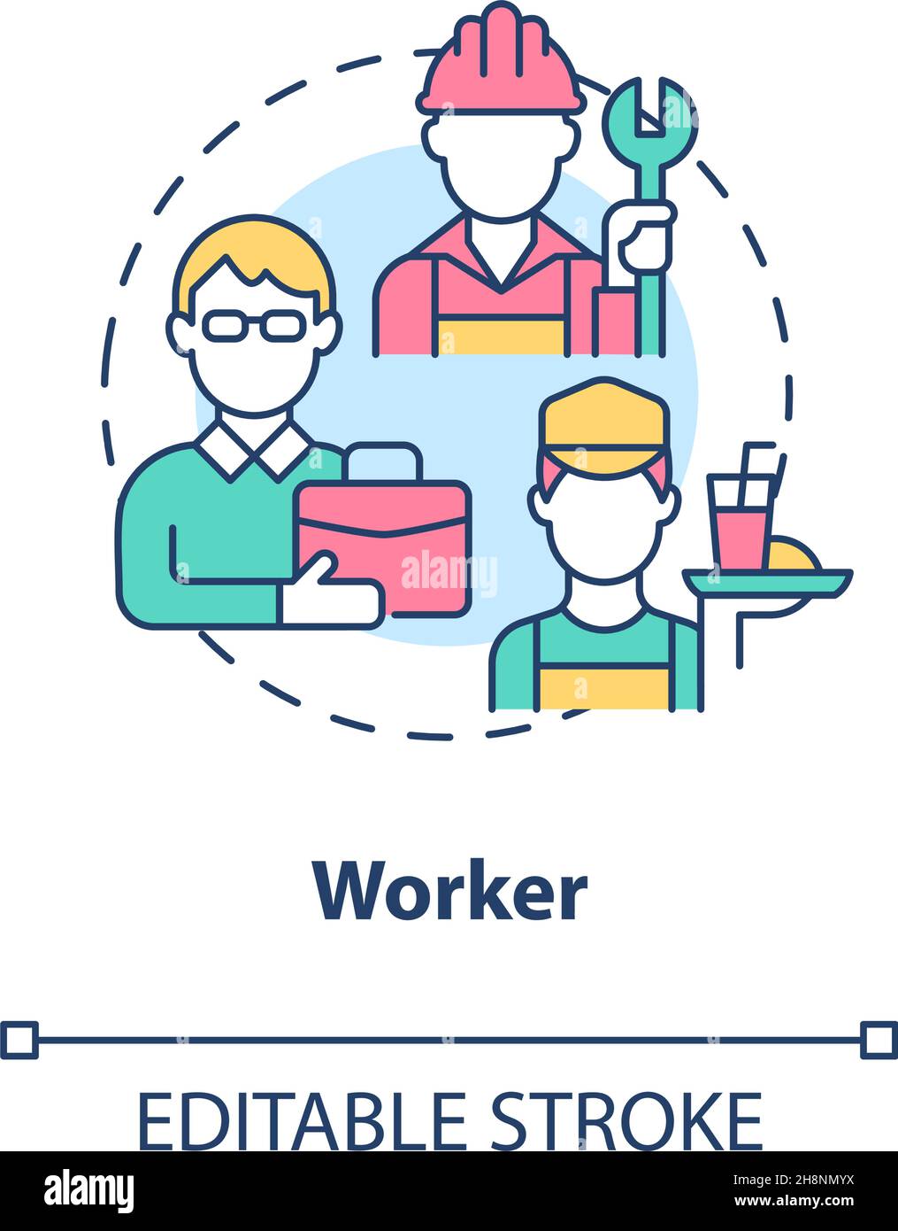Worker social role concept icon Stock Vector Image & Art - Alamy