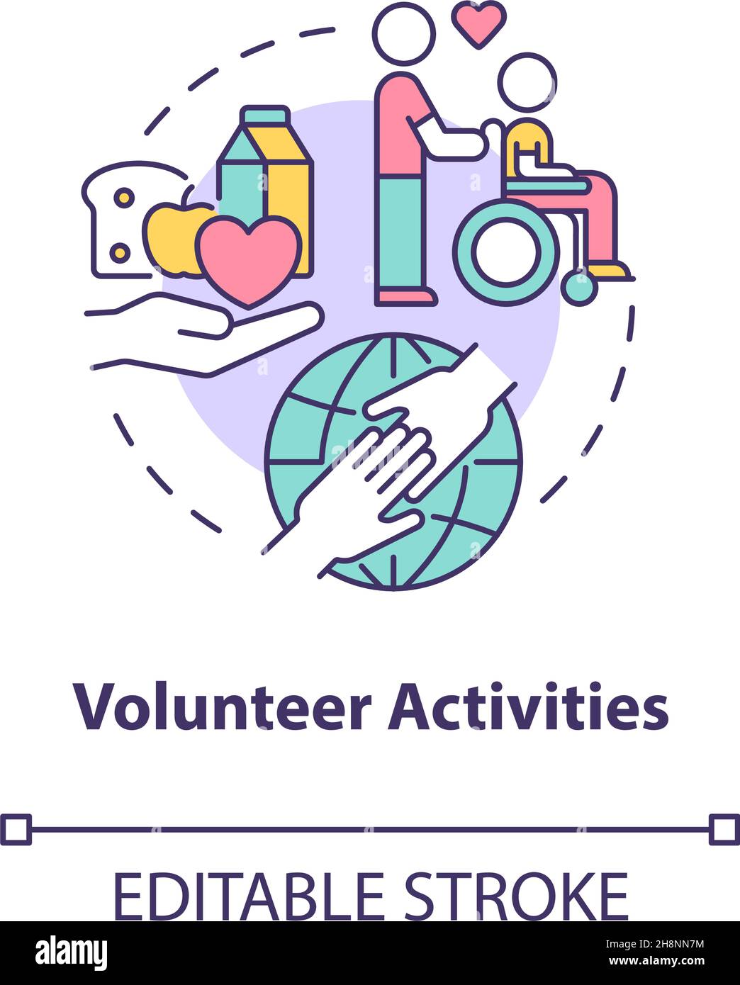 Volunteer activities concept icon Stock Vector Image & Art - Alamy
