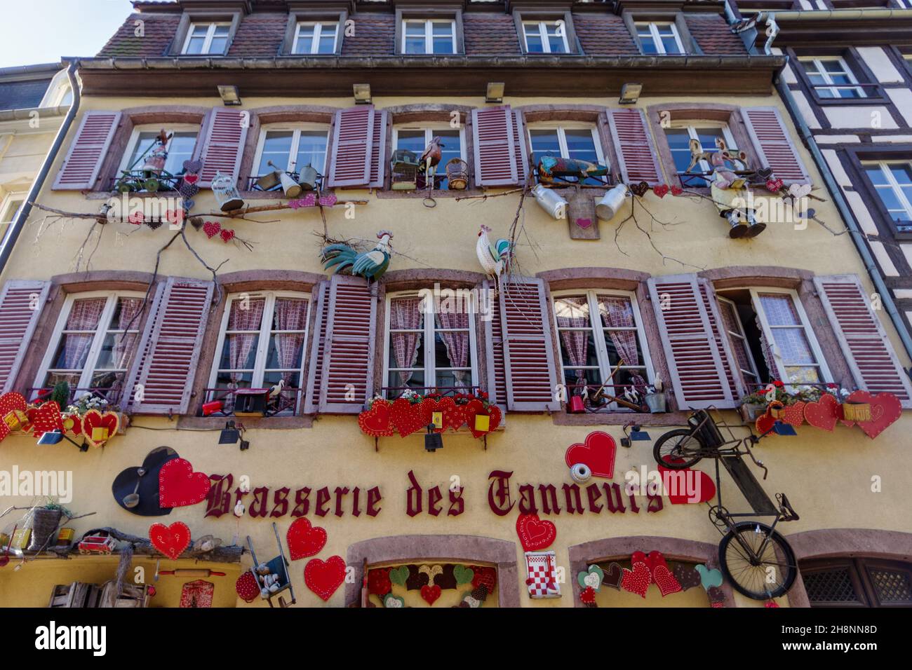Traditional half timbered facade and colorful beautiful architecture in ...